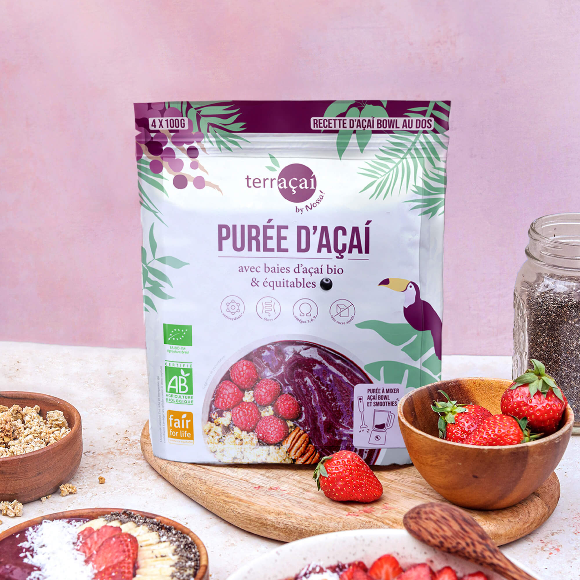 Purée des baies d’acai bio et équitables (Fair for Life) - 4x100 g ...